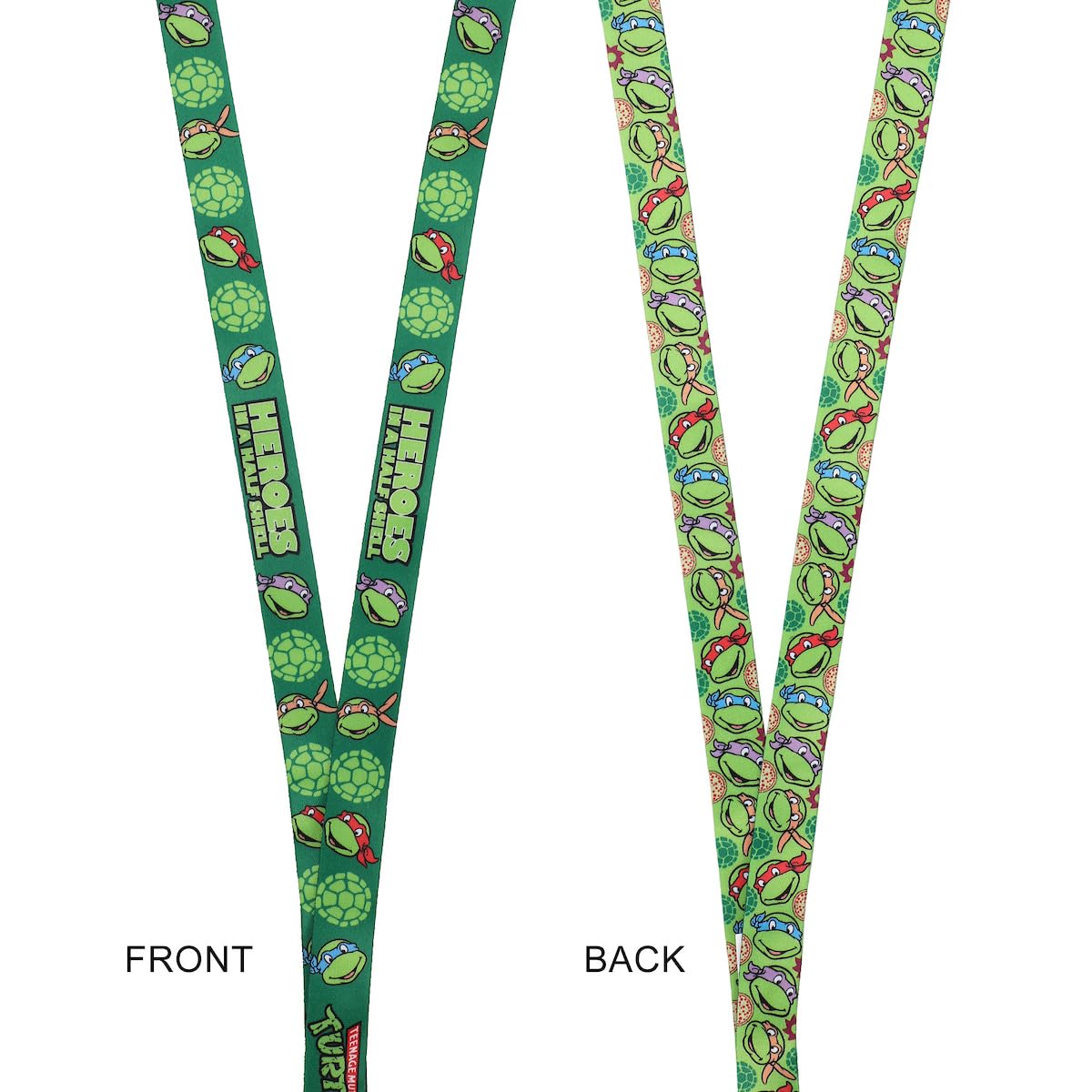 Bioworld Teenage Mutant Ninja Turtles Heroes in a Halfshell 22-Inch Lanyard With Shell Charm and Clear ID Sleeve
