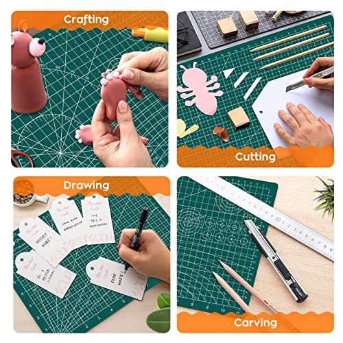HTVRONT Self Healing Cutting Mat, 12" x 18" Double Sided Craft Mat, Non-Slip & Rotary Cutting Mat for Sewing, Scrapbooking, Quilting, Scrapbooking, Arts, Crafts Project(A3)