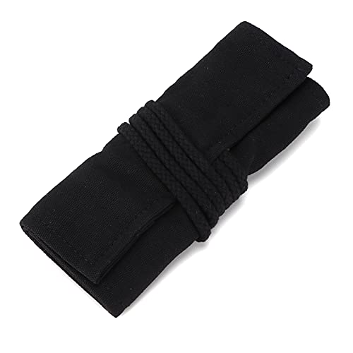 Paint Brush Holder, 36 Slots Black Roll Up Canvas Pencil Storage Bag for Artist Acrylic Oil Watercolor Paintbrushes