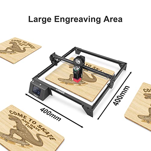 Longer RAY5 Laser Engraver 60W, Laser Engraver 10W Output Power, 32-bit Motherboard, Compresed Spot CNC, App Offline Control, DIY Engraver Tool for Metal/Glass/Wood, Engraving Area 15.7"x15.7"