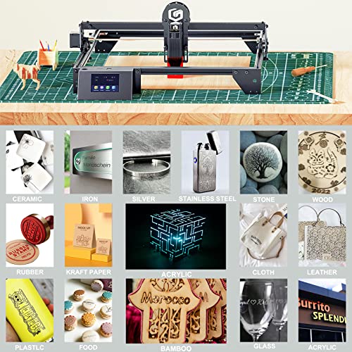 Longer RAY5 Laser Engraver 60W, Laser Engraver 10W Output Power, 32-bit Motherboard, Compresed Spot CNC, App Offline Control, DIY Engraver Tool for Metal/Glass/Wood, Engraving Area 15.7"x15.7"