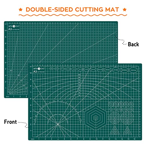 HTVRONT Self Healing Cutting Mat, 12" x 18" Double Sided Craft Mat, Non-Slip & Rotary Cutting Mat for Sewing, Scrapbooking, Quilting, Scrapbooking, Arts, Crafts Project(A3)