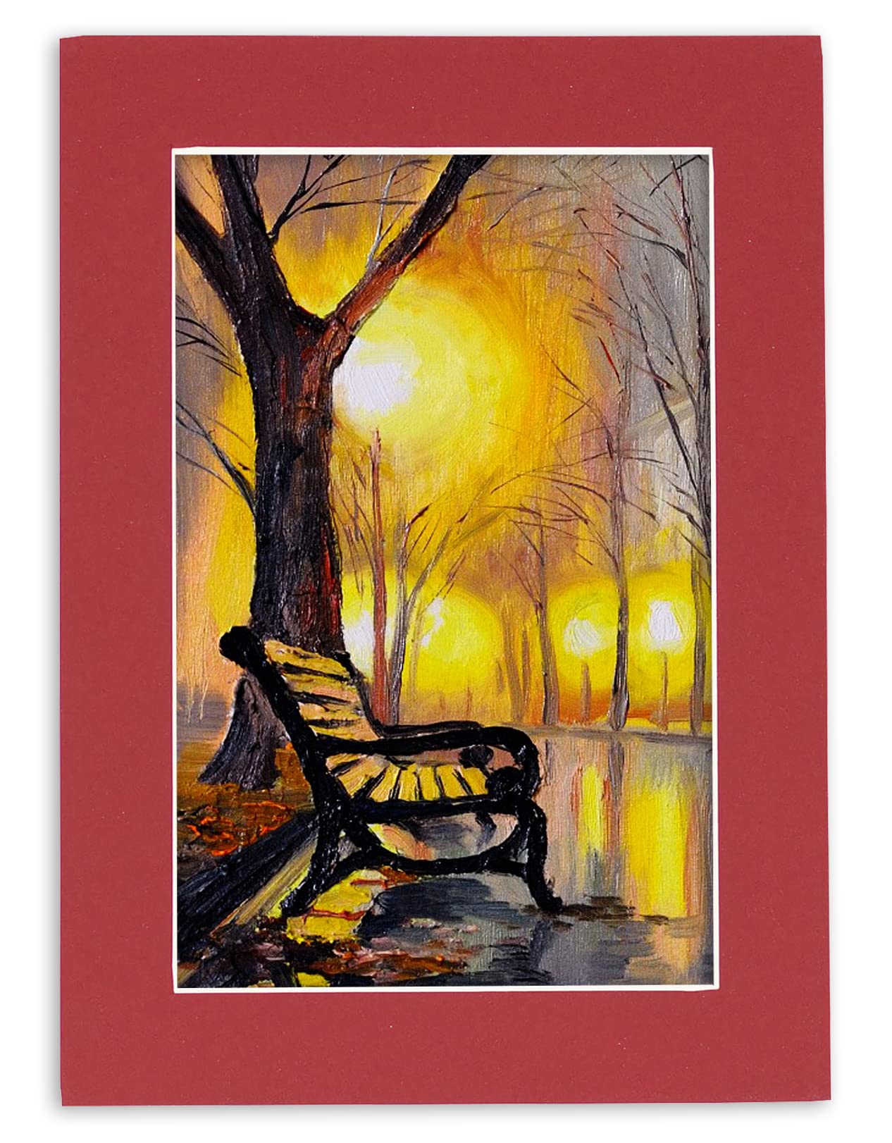 11x14 Mat for 8.5x11 Photo - Precut Deep Red Picture Matboard for Frames Measuring 11 x 14 Inches - Bevel Cut Matte to Display Art 8.5 x 11 Inches - Acid Free ONE MAT with Backing Board & Clear Bag