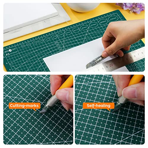 HTVRONT Self Healing Cutting Mat, 12" x 18" Double Sided Craft Mat, Non-Slip & Rotary Cutting Mat for Sewing, Scrapbooking, Quilting, Scrapbooking, Arts, Crafts Project(A3)
