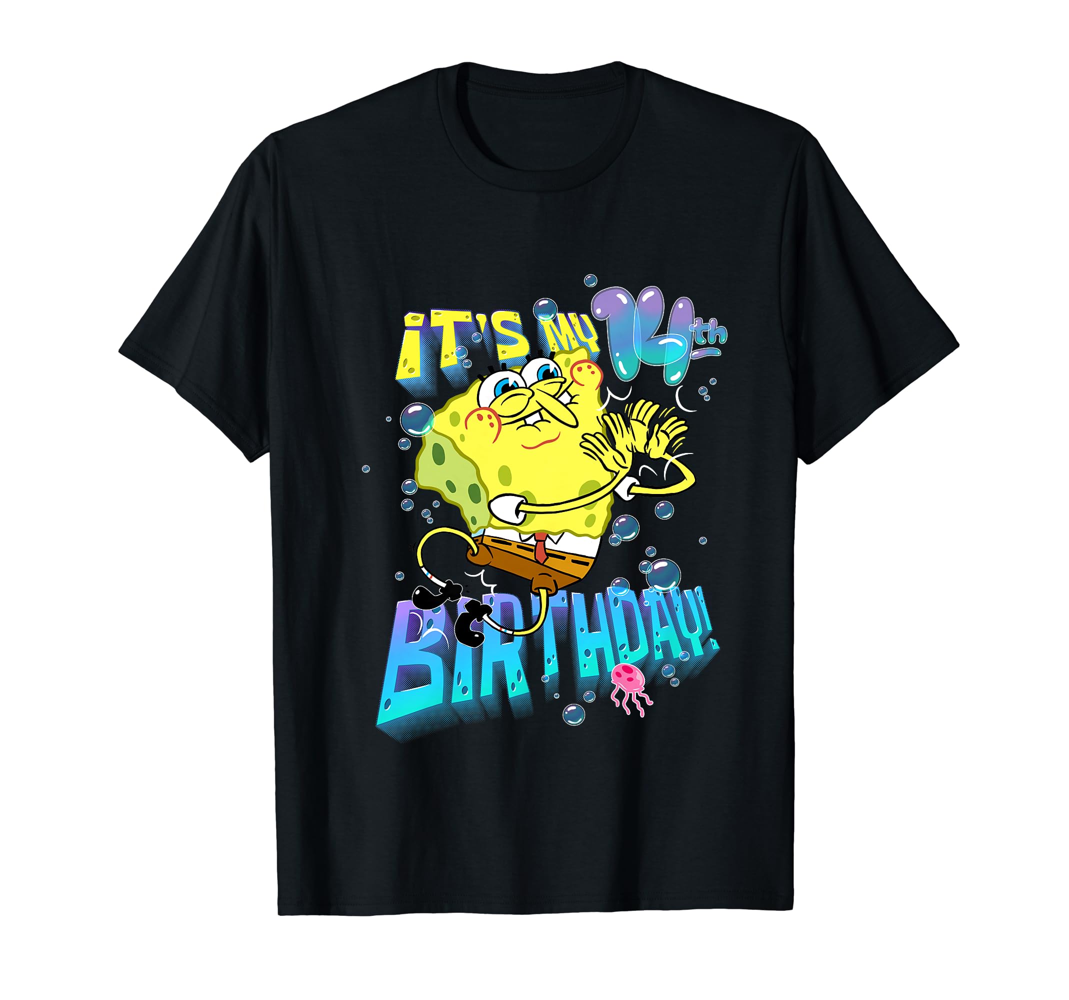 Mademark x SpongeBob SquarePants - Spongebob It's My 14th Birthday Boy Girl Teen Spongebob T-Shirt