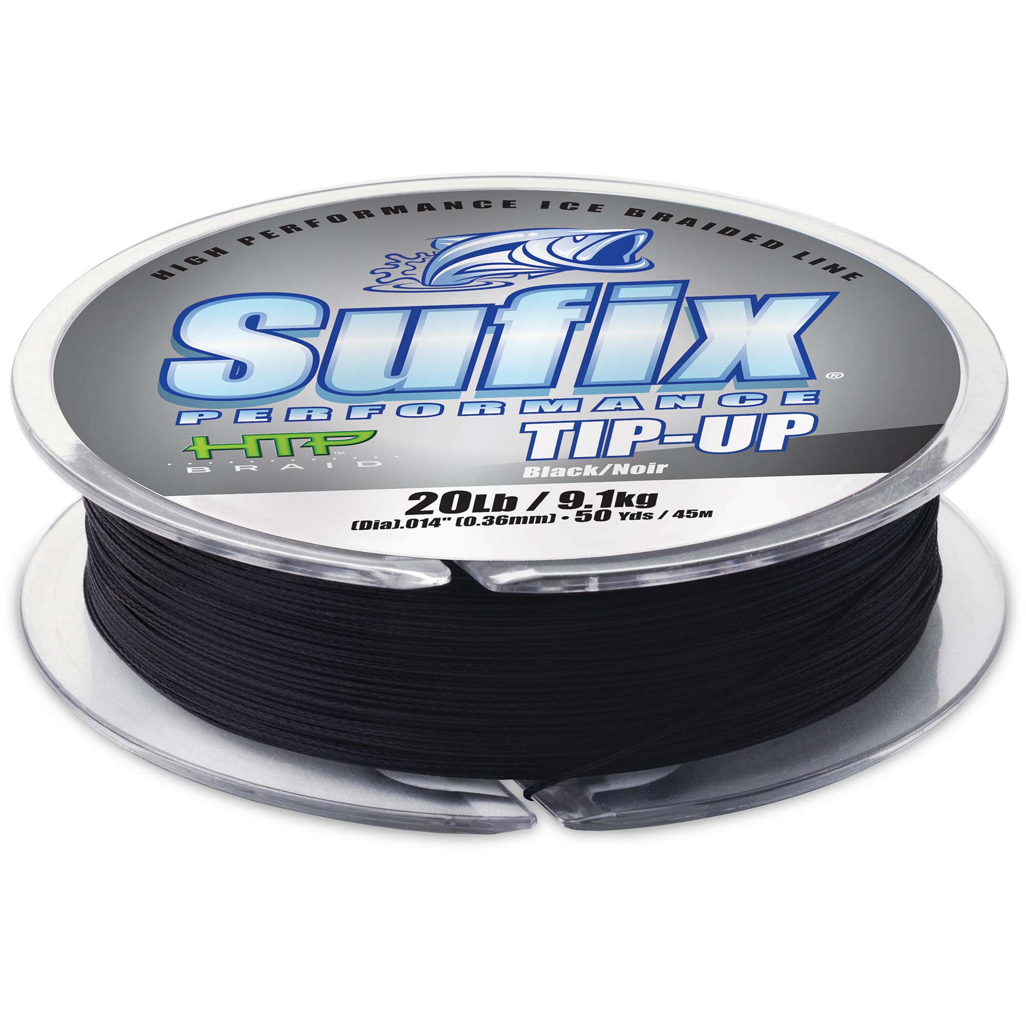 Sufix Performance 50-Yards Spool Size Tip Up Ice Braid Line (Black, 20-Pound)