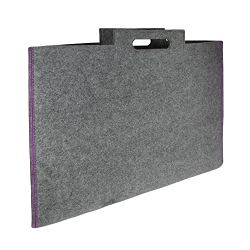 Itoya ProFolio Midtown Bag 17x23 - Gray Artist Portfolio Carrier with Purple Stitching - Stylish Portfolio Folder for Artwork and Art Portfolios - Portable Art Portfolio Bag and Art Carrying Case