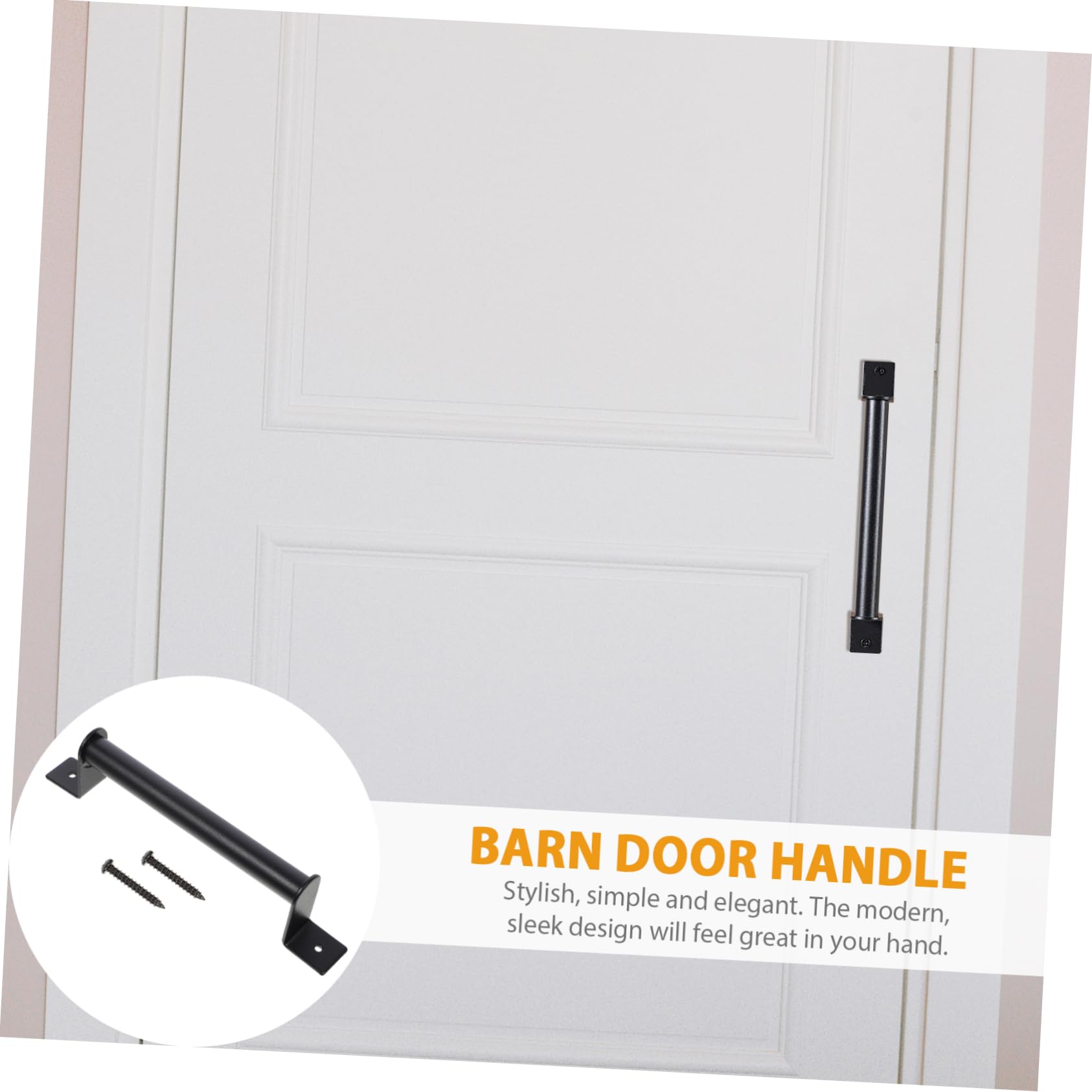 Mikikit Sliding Door Handle Barn Door Handles Black Easy Installation Sturdy for Kinds of Heavy Duty Doors