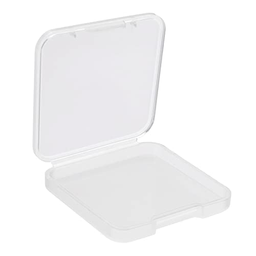 PATIKIL Clear Storage Container with Hinged Lid 40x6.5mm, 12 Pack Plastic Square Box for Beads Art Craft