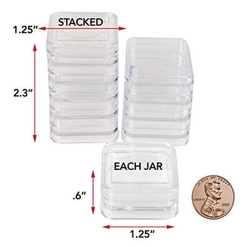 The Beadsmith Personality Case β 2 Clear Square Stacker Jar Set β Each Stack Measures 1.25 x 2.3 inches - Total 10 Jars and 2 lids, for Storage of Small Items, Crafts, Jewelry, Hardware