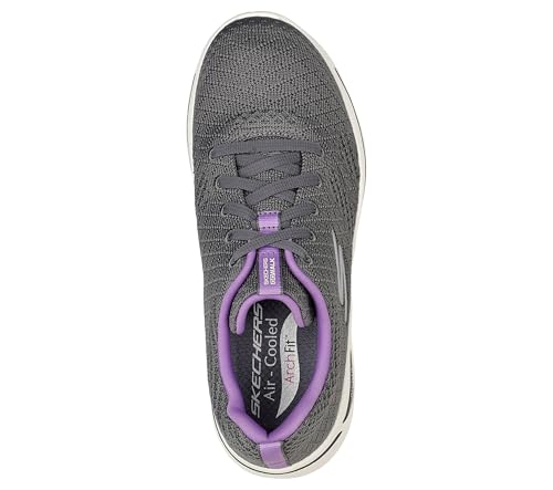 Skechers Women's Go Walk Arch Fit Unify Sneaker, Gray/Lavender, 7.5