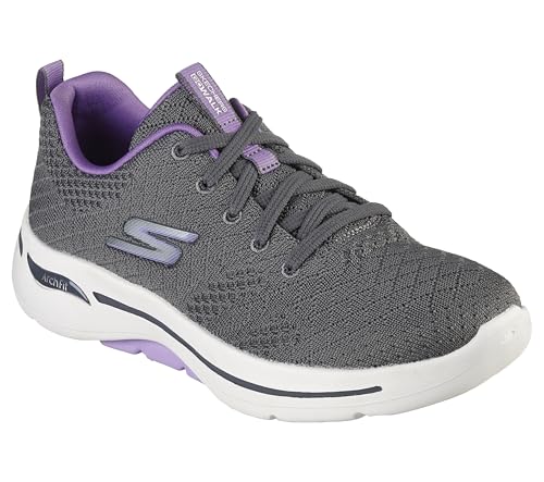 Skechers Women's Go Walk Arch Fit Unify Sneaker, Gray/Lavender, 7.5
