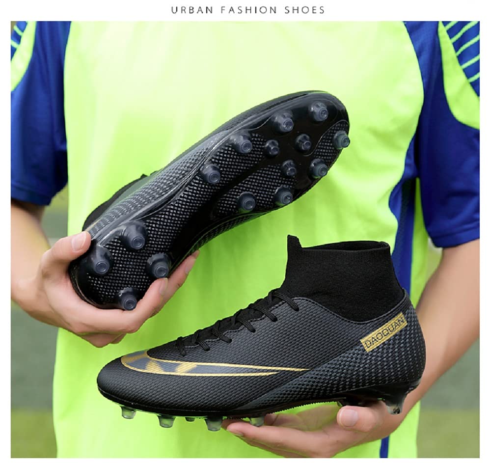 TTFS Foture 4.1 Netfit FG AG Athletic Soccer Shoes XX 17.2 Firm Ground Cleats Soccer Shoe (8, Black, Numeric_8)