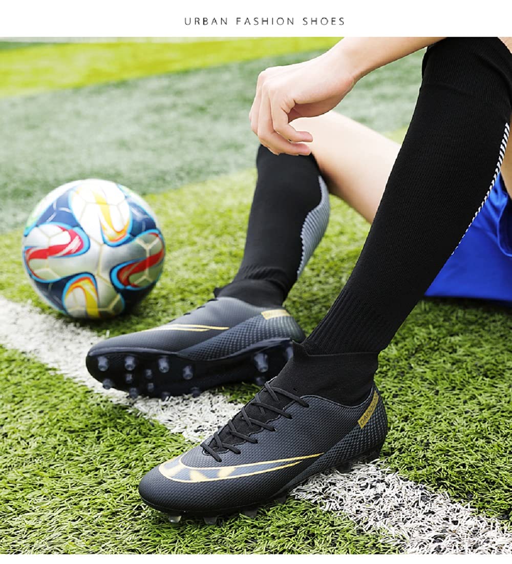 TTFS Foture 4.1 Netfit FG AG Athletic Soccer Shoes XX 17.2 Firm Ground Cleats Soccer Shoe (8, Black, Numeric_8)