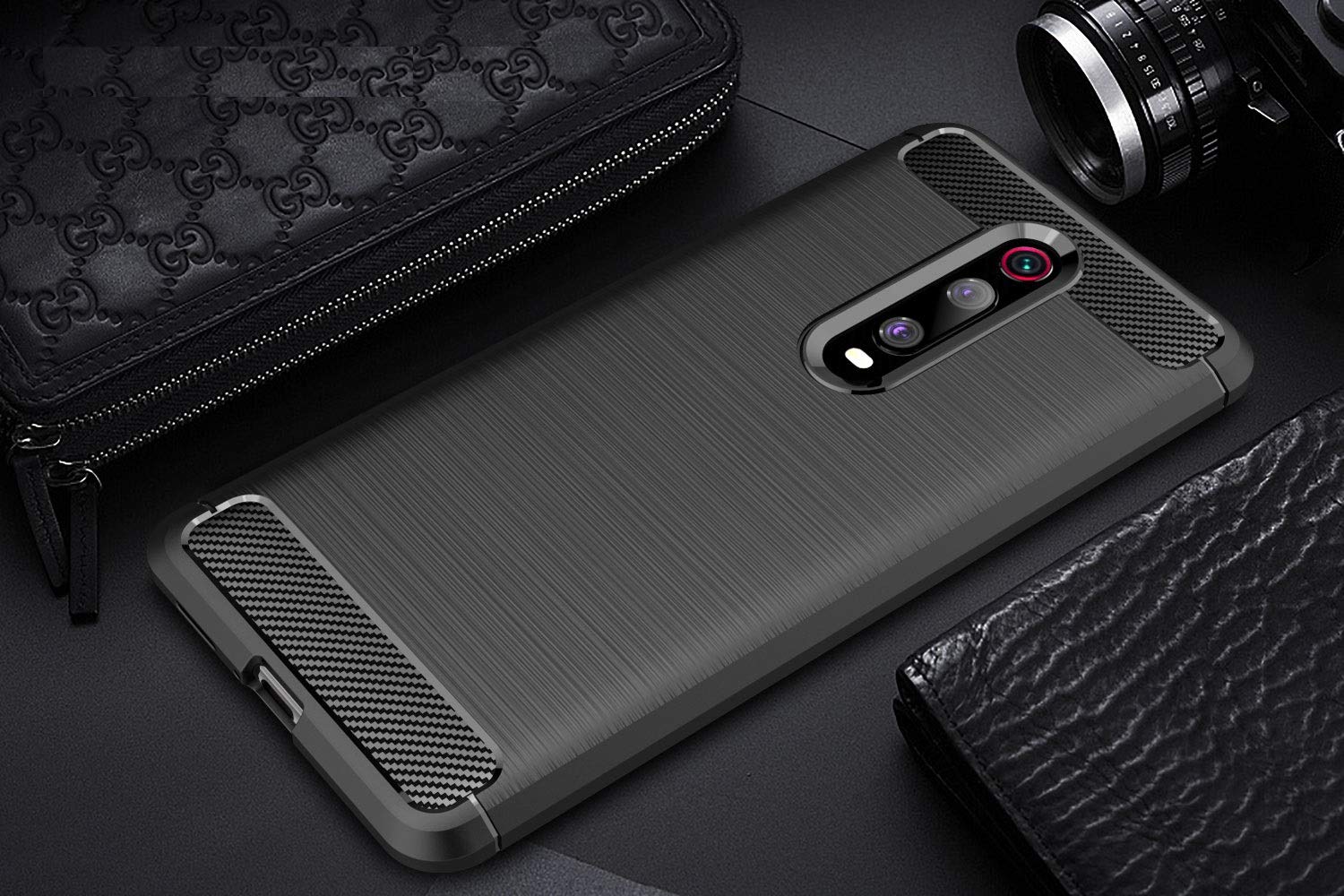 CruzerLite Case Compatible with Xiaomi Mi 9T Case, Compatible with Xiaomi Mi 9T Pro Case, Back Cover Anti-Scratch Shock Absorption Case for Xiaomi Mi 9T /9T Pro (Black)