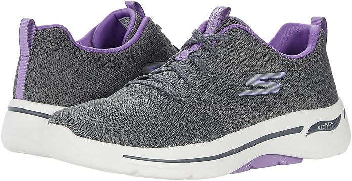 Skechers Women's Go Walk Arch Fit Unify Sneaker, Gray/Lavender, 7.5