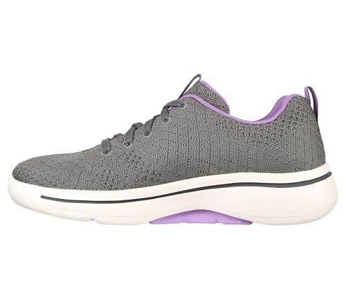 Skechers Women's Go Walk Arch Fit Unify Sneaker, Gray/Lavender, 7.5