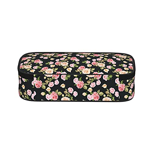Gocerktr Floral Pencil Case Large Capacity Pencil Bag Double Zippers Pen Bag with Compartments Multifunction Makeup Bag for Women