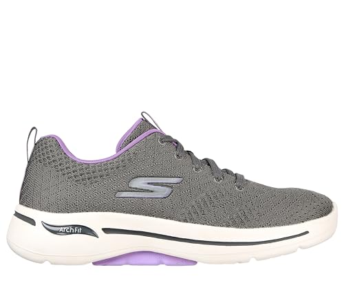 Skechers Women's Go Walk Arch Fit Unify Sneaker, Gray/Lavender, 7.5