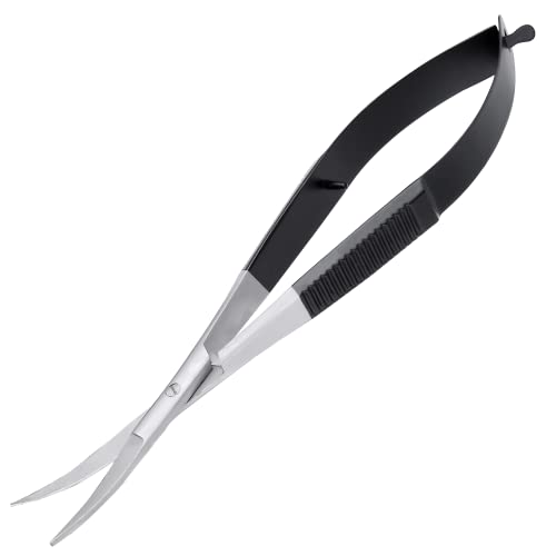 MAKER AND MARKET Spring Action Curved Blade 4.5 Inch Scissors For Applique, Embroidery, Fabric, Thread, Knitting, Sewing, Arts & Craft (Curved Blade)