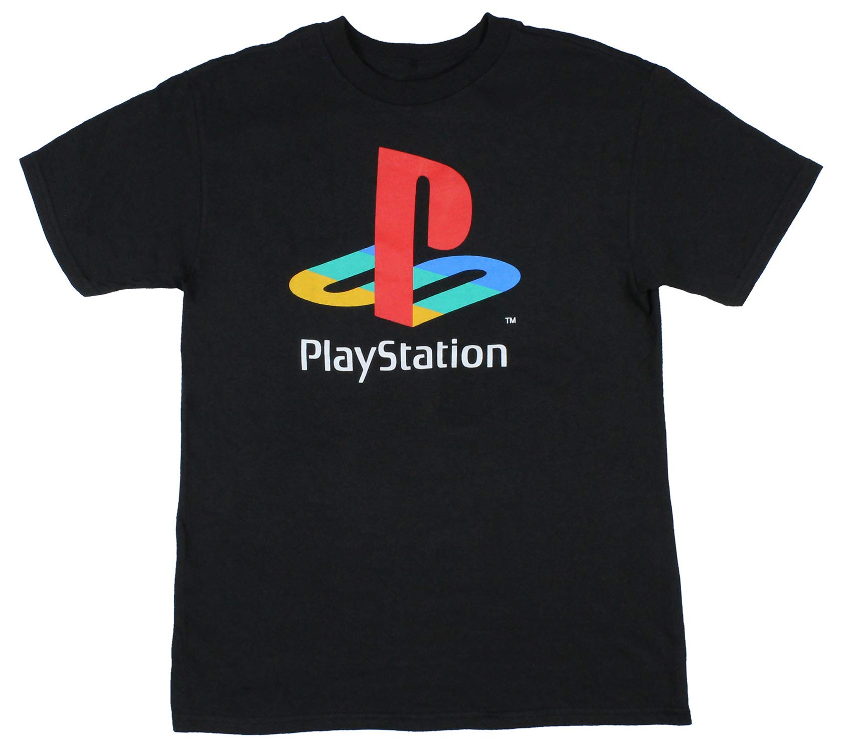 Sony PlayStation Boys' Classic Logo Short Sleeve T-Shirt (Medium) Black