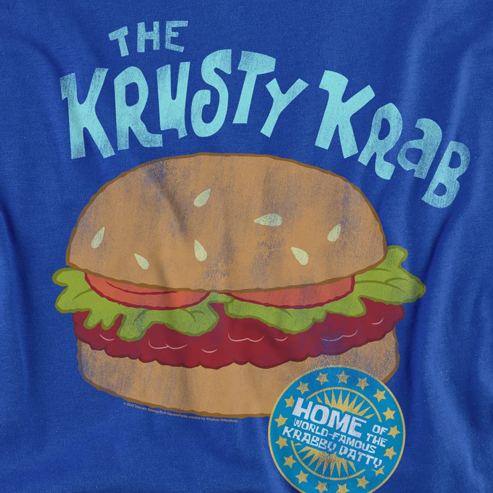 Popfunk Spongebob Krusty Krab Unisex Adult T Shirt (X-Large) Royal Blue