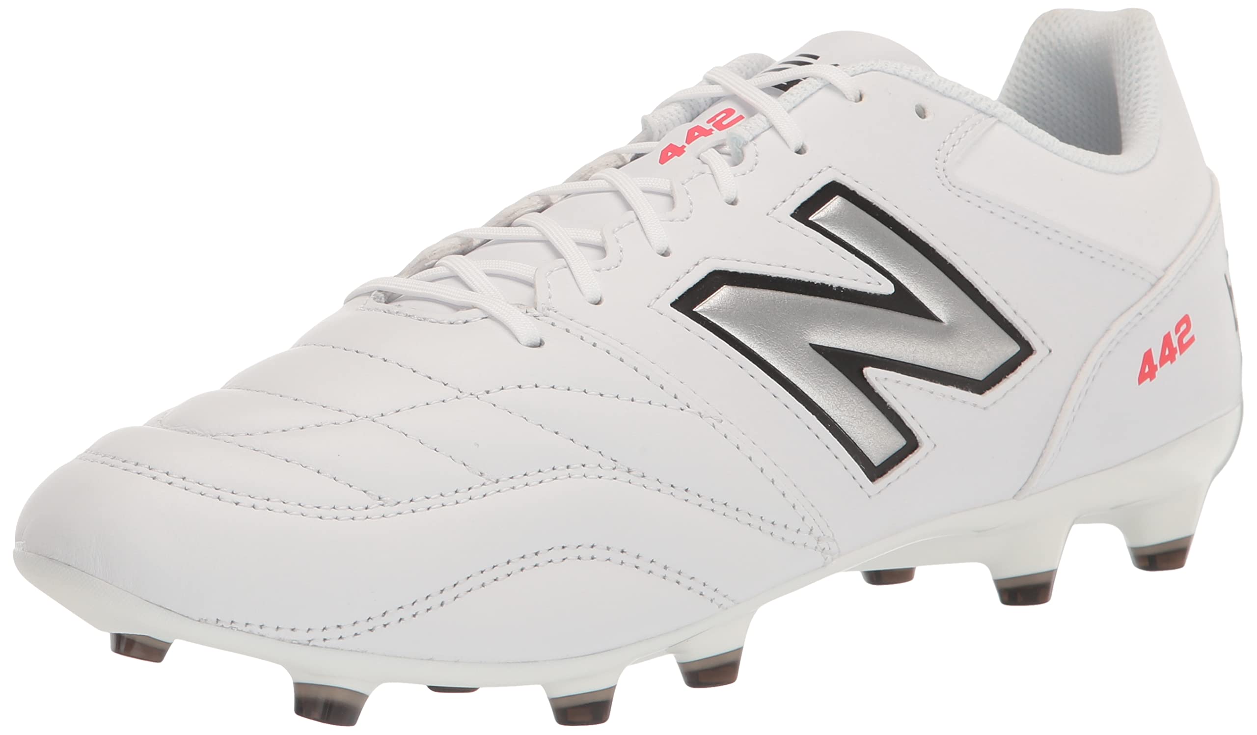 New Balance Men's 442 V2 Team FG Soccer Shoe, White/Black, 7 Wide