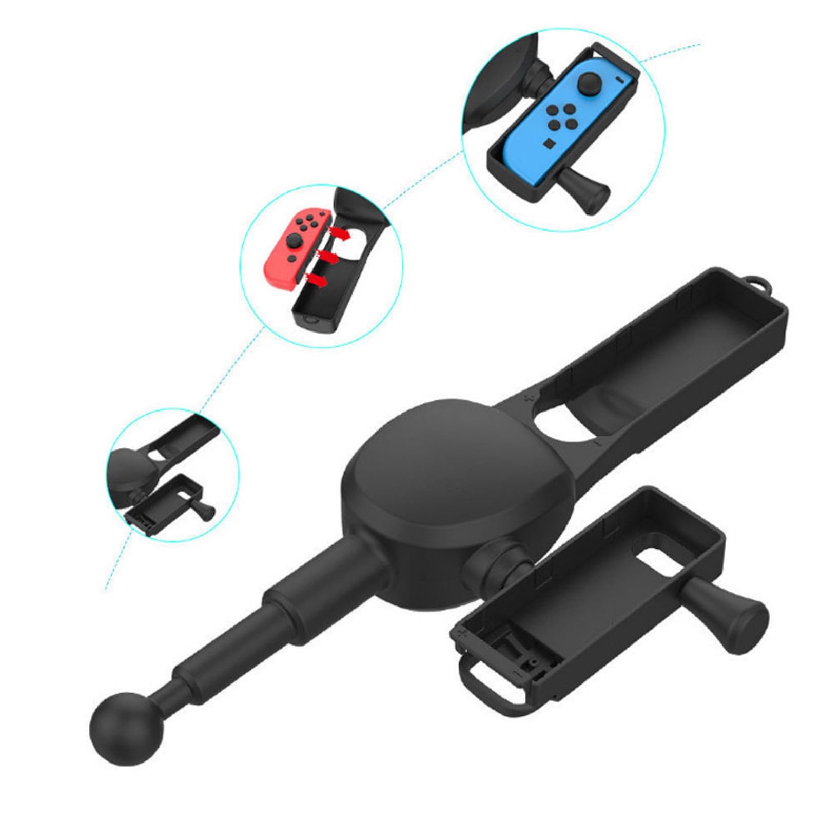 Rotary Fishing Rod Fishing Game Accessories Game Handle Grip Cover for NS Switch for Joy-Con Console Controller