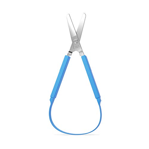 1-Pack Loop Scissors for Kids - Easy Grip, Easy Opening, Adapted Scissors for Special Needs, Safety Blade, Round Tip, Recommended by Hundreds of Occupational Therapists [2019 UPGRADED]