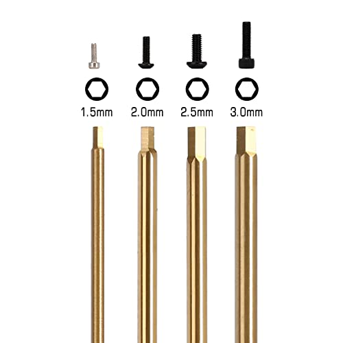 INJORA 4 PCs RC Hex Screw Driver Set, Allen Wrenches Sets 1.5mm 2.0mm 2.5mm 3.0mm Hexagon Head Screwdriver Wrenches, RC Car Repair Tool Kit for RC Model Car Boat Helicopter