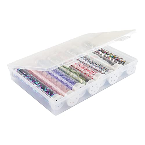 10 PCS Clear Plastic Tube Bead Containers,Transparent Plastic Empty Storage Tube Bead Container Set Organizer Boxes with Lid Test Bottles Clear Embellishment Storage Tubes for Crafts Storage Projects