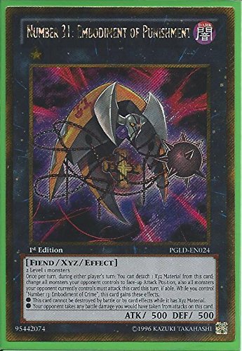 Yugioh PGLD-EN024 Number 31: Embodiment of Punishment Gold Secret Rare Card .HN#GG_634T6344 G134548TY53337