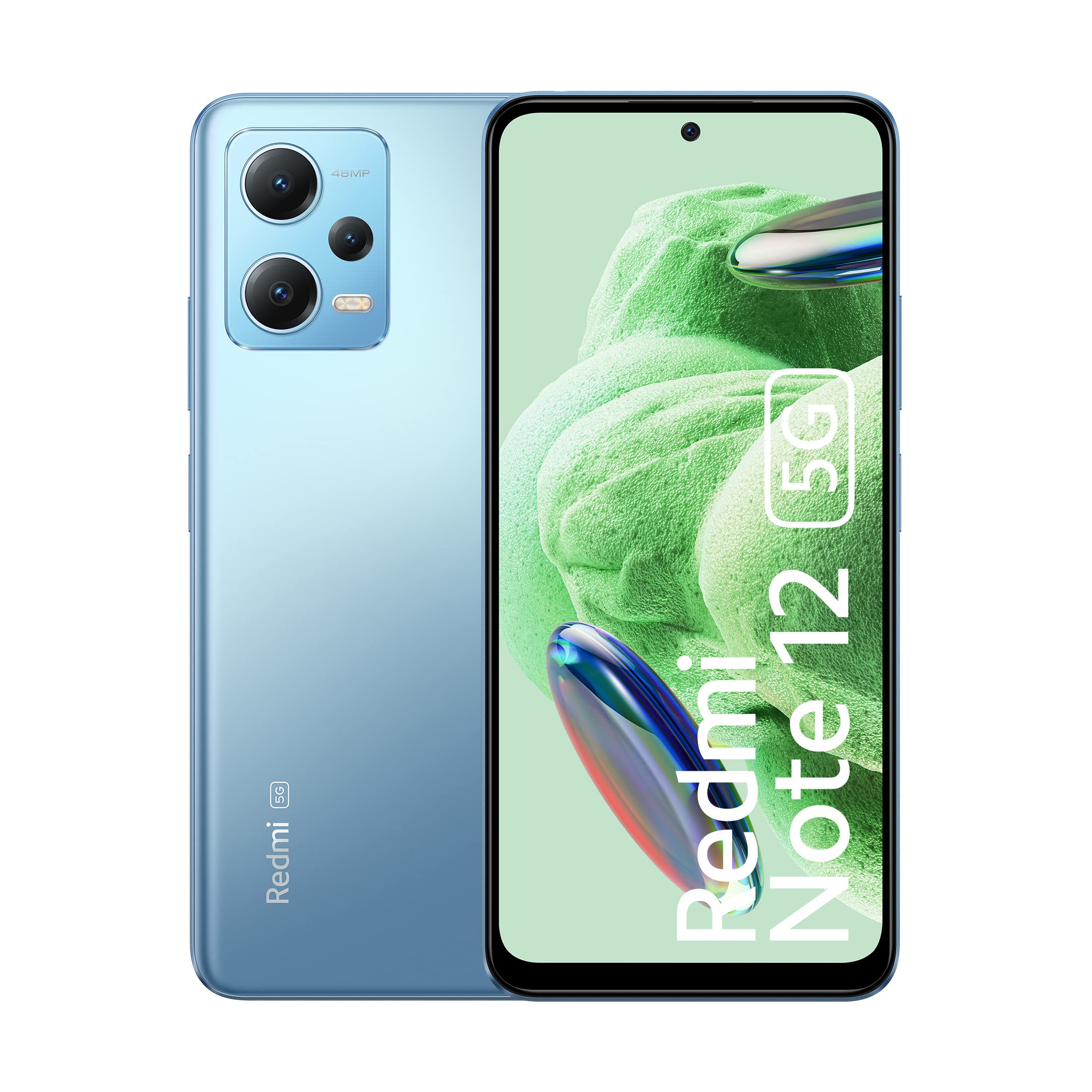 redmi Xiaomi Note 12 5G (128GB + 4GB) GSM Factory Unlocked 6.67" 48MP Triple Camera (Mystique Blue)