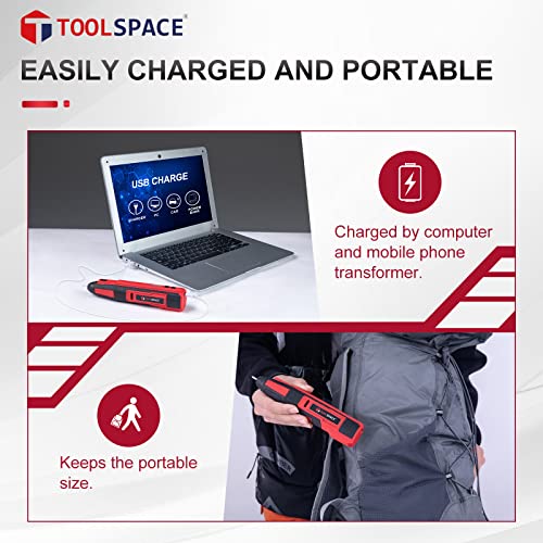 TOOLSPACE USB Rechargeable Engraving Pen Cordless Engraver Micro Electric Engraving Pen Mini DIY Engraving Tool Kit for Detail Metal Glass Ceramic Plastic Jewelry Engraving