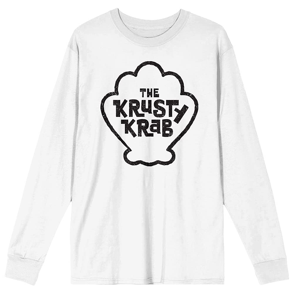 Bioworld The White Krusty Krab Logo Long Sleeve Tee- M