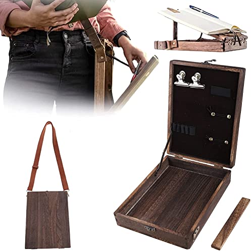 Seiner Writer Messenger Wooden Box, Artist Tool & Brush Storage Box, Vintage Sketch Box Easel, Painting Tool Storage, Love Box Messenger.Bag for Anyone That Just Loves Writing