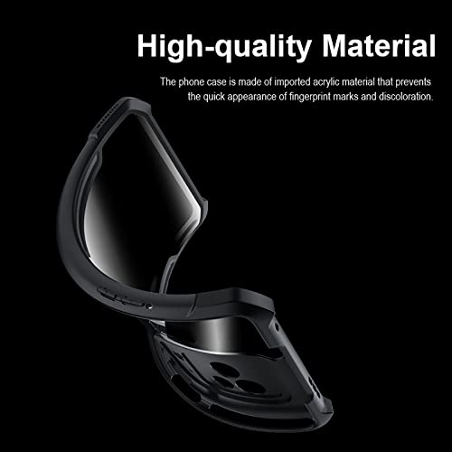 Nabefamu Xiaomi Black Shark 5 Pro Case with [1 Tempered Glass & 4 Gaming Finger Sleeves], Clear Acrylic Back Cool Design,Anti-Drop and Anti-Scratch,Camera Protection - Laser Black