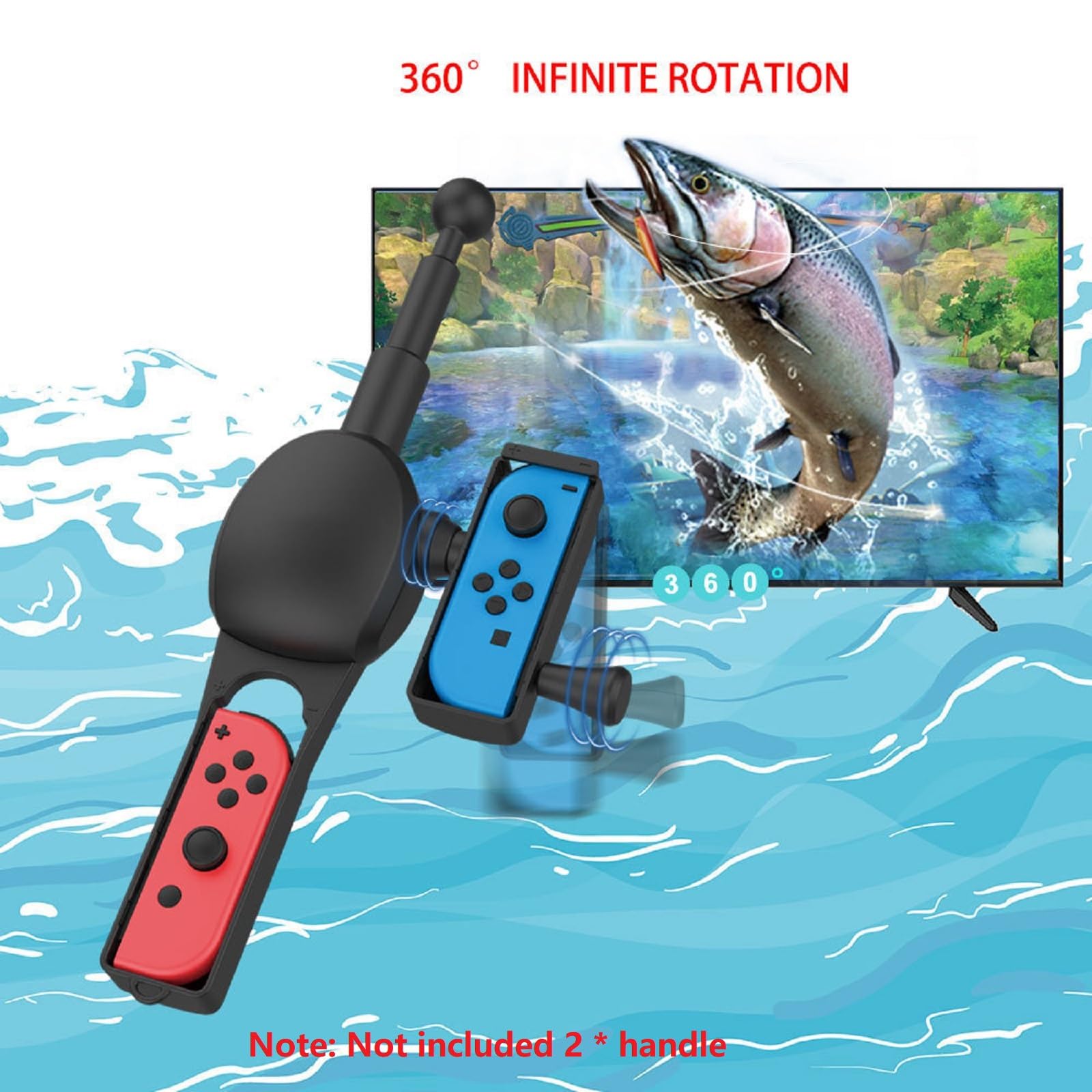 Rotary Fishing Rod Fishing Game Accessories Game Handle Grip Cover for NS Switch for Joy-Con Console Controller