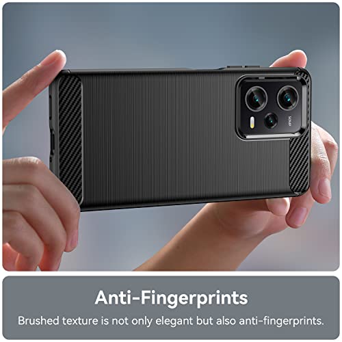 Case For Redmi Note 12 Pro,Xiaomi Poco X5 Pro Case,TPU Carbon fiber Soft Silicone Bumpers Protective Cover Anti-Scratch Shockproof Phone Case For Redmi Note 12 Pro 5G/Xiaomi Poco X5 Pro (Lasi Black)