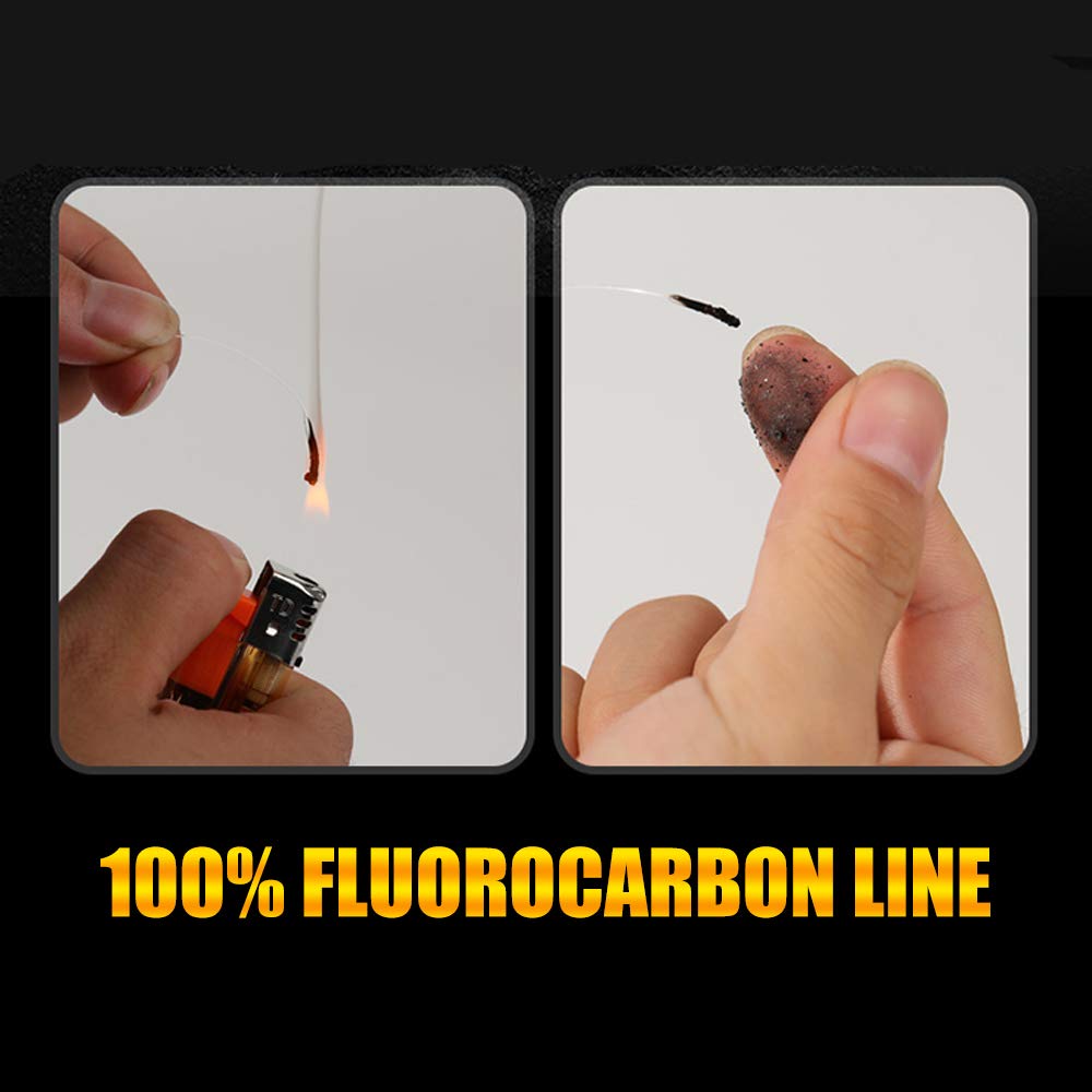 ANGRYFISH 100% Fluorocarbon Fishing Line-Invisible Underwater-Faster Sinking- Ultralow Stretch-Fishing Leader Line 2-30LB(Pink,11LB/0.261MM-165YD)