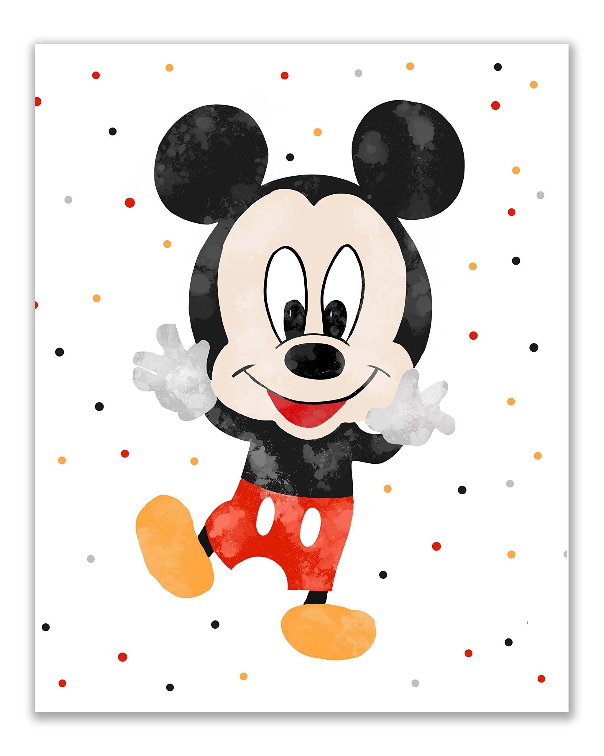 BigWig Prints Mickey And Minnie Prints - Minnie Mouse Wall Art, Mickey Mouse Wall Decor, Disney Pictures for Kids Room, Donald & Daisy Duck Posters, Goofy, Pluto - Unframed Set of 6 (8x10)