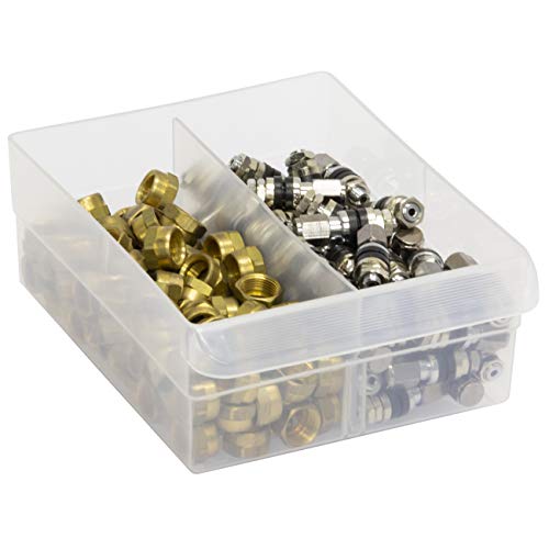 Akro-Mils 24 Drawer 10724, Plastic Parts Storage Hardware and Craft Cabinet, Black & 40717 Length Dividers for Plastic Storage Hardware and Craft Cabinet Large Drawers, (6-Pack), Clear, Black