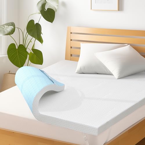 Subrtex 3 Inch Gel-Infused Memory Foam Mattress Topper High Density Breathable Bed Topper Rayon Made from Bamboo Cover CertiPUR-US Certified (Twin XL)