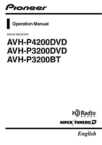 Instruction Manual for Pioneer AVH-P4200 AV Receiver Owners Instruction Manual Reprint