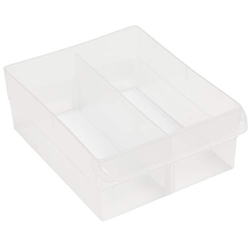 Akro-Mils 24 Drawer 10724, Plastic Parts Storage Hardware and Craft Cabinet, Black & 40717 Length Dividers for Plastic Storage Hardware and Craft Cabinet Large Drawers, (6-Pack), Clear, Black