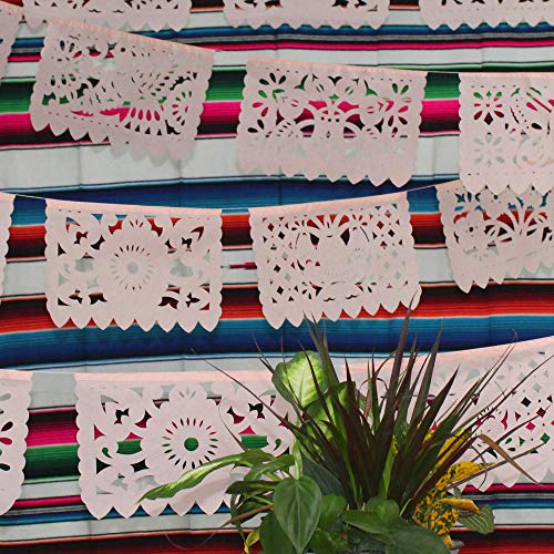 Mexican Party Banner, Papel Picado Banner, Over 60 feet long of Peach papel picado flags, Mexican tissue PAPER garland, Peach banners for fiestas, baby shower, Weddings, Quinceaneras, Birthdays, Fiesta party supplies ws75