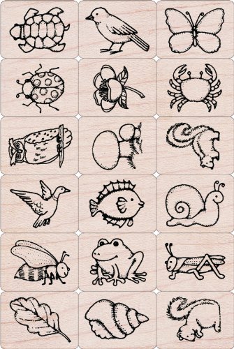 Hero Arts LL373 Ink 'n' Stamp Wood Sets, Nature