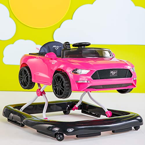 Bright Starts Ford Mustang Ways to Play 4-in-1 Baby Activity Push Walker, Pink, Age 6 months+