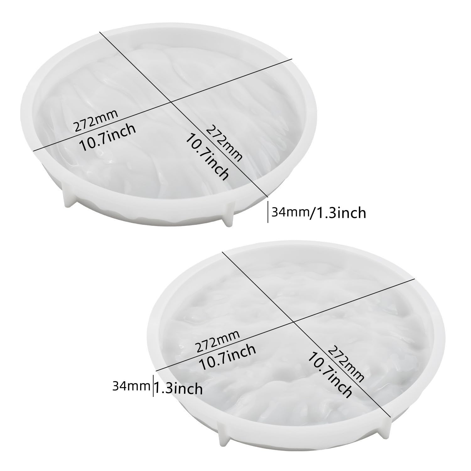 Yalulu 2Pcs Ocean Wave Tray Silicone Resin Mold, Geode Agate Platter Epoxy Silicone Casting Molds, Silicone Tray Resin Mold Plate Epoxy Resin Mold