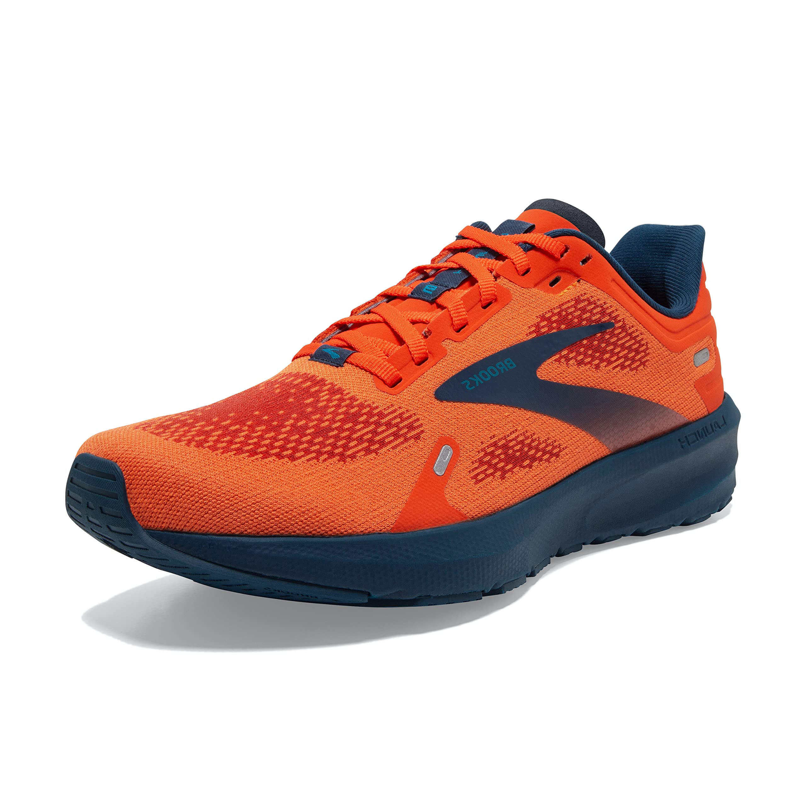 Brooks Men’s Launch 9 Neutral Running Shoe - Flame/Titan/Crystal Teal - 12